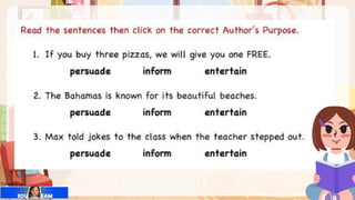 Author’s Purpose PPT - Lesson and Activities | PPTX