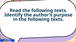 Author’s Purpose PPT - Lesson and Activities | PPTX