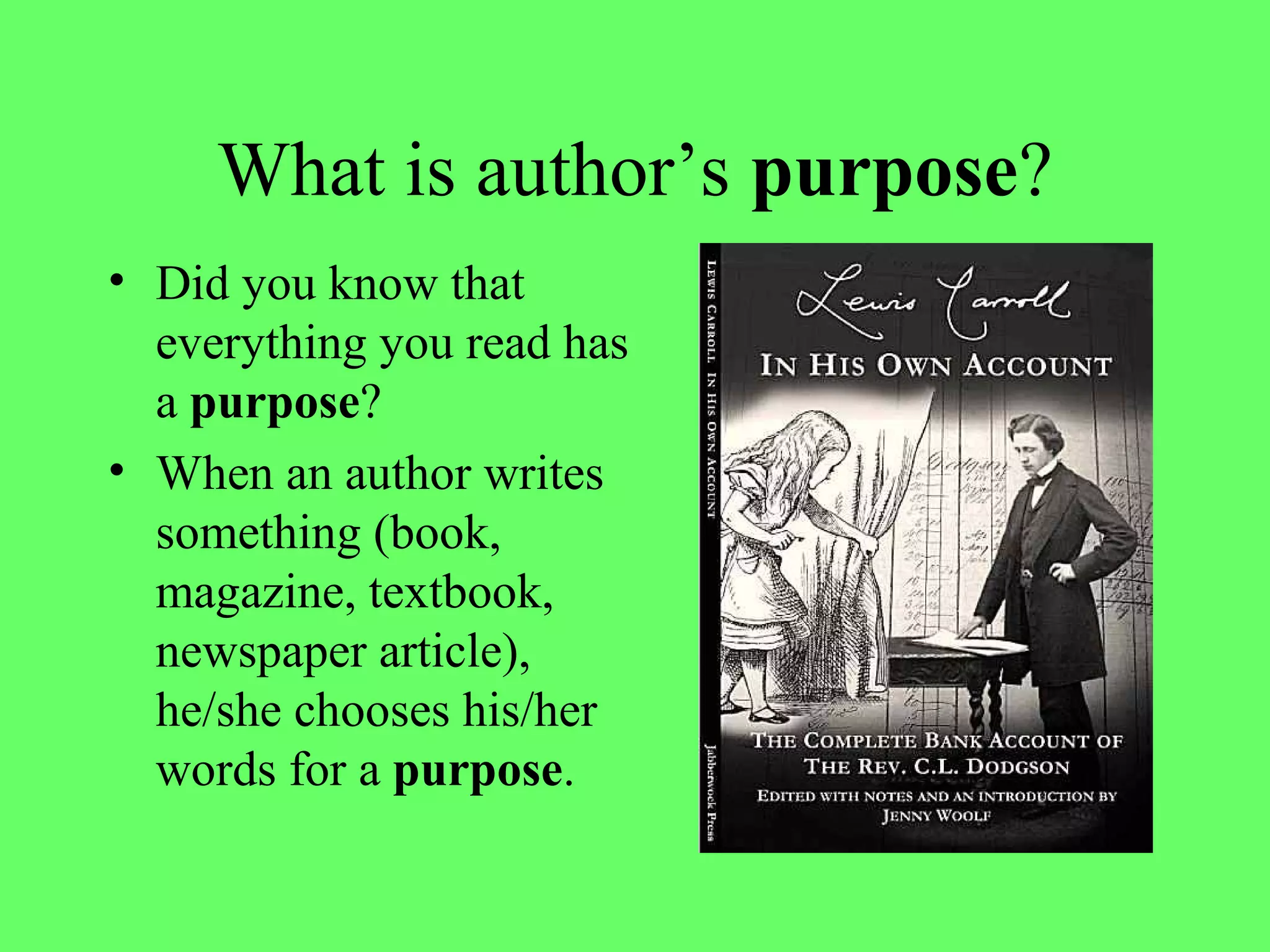 Authors Purpose and Position | PPT