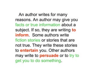 Authors purpose ppt | PPT