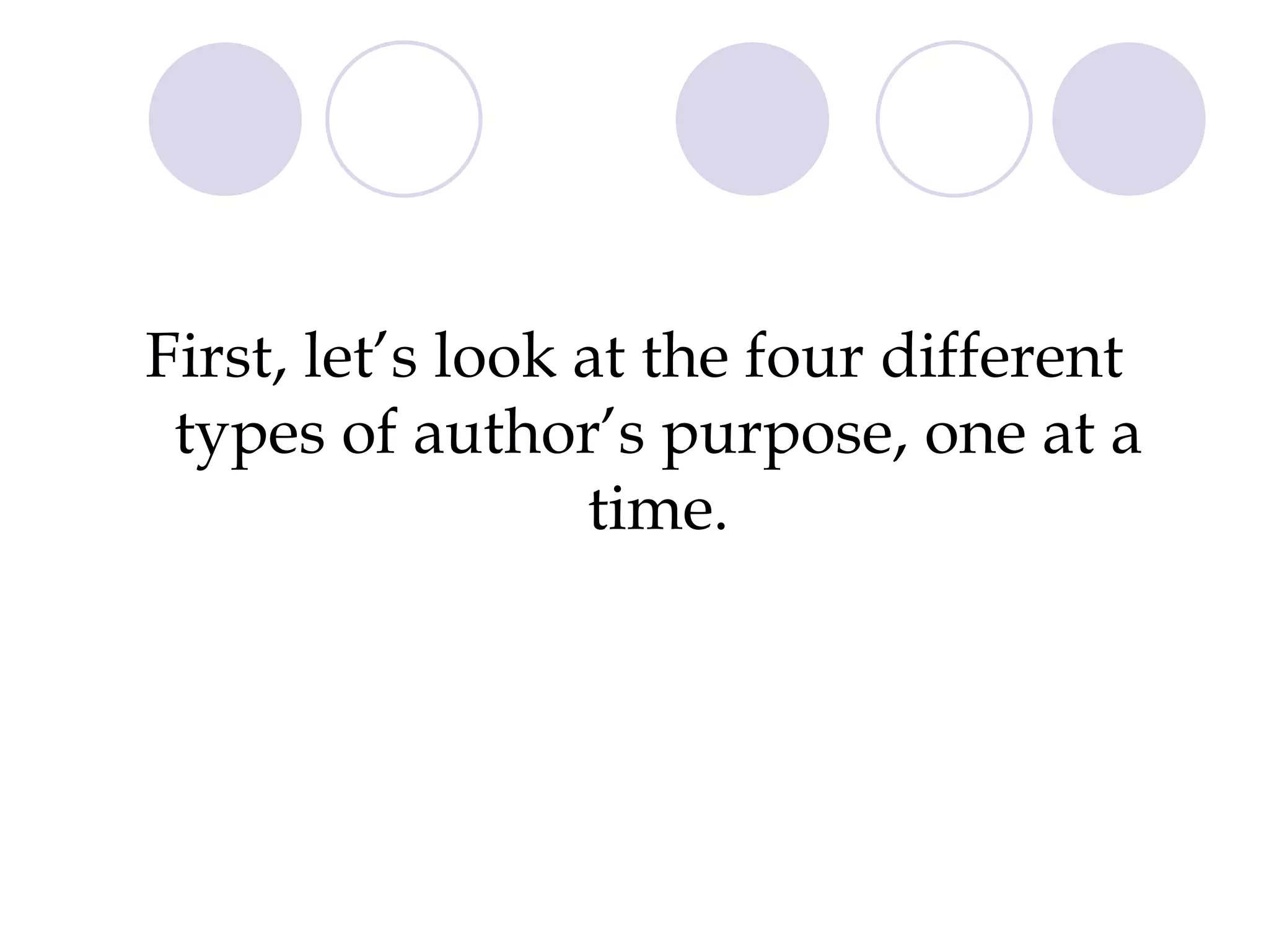 Author's purpose presentation | PPT