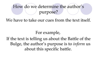 Author's purpose presentation | PPT