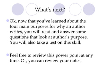 Author's purpose presentation | PPT