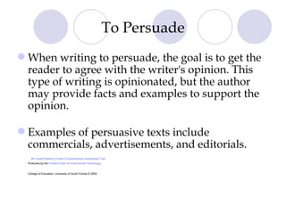 Author's purpose presentation | PPT