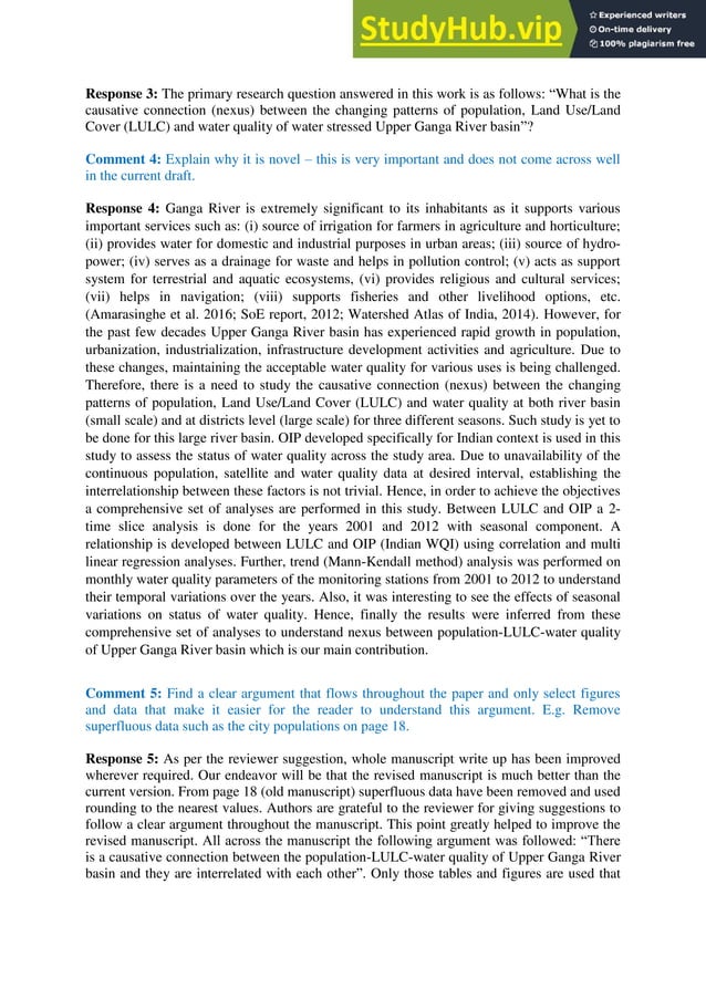 Authors Response To The Reviewer Comments | PDF