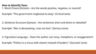 author’s tone of the senjsjsbsnsjisnsnnsm | PPT