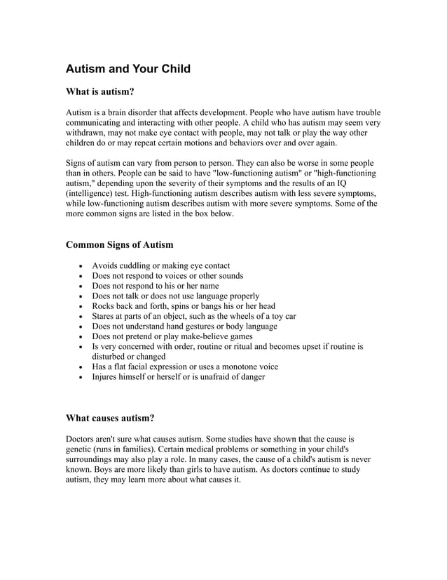 Autism | PDF