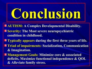 Autism | PPT | Brain and Nervous System Disorders | Diseases and Conditions