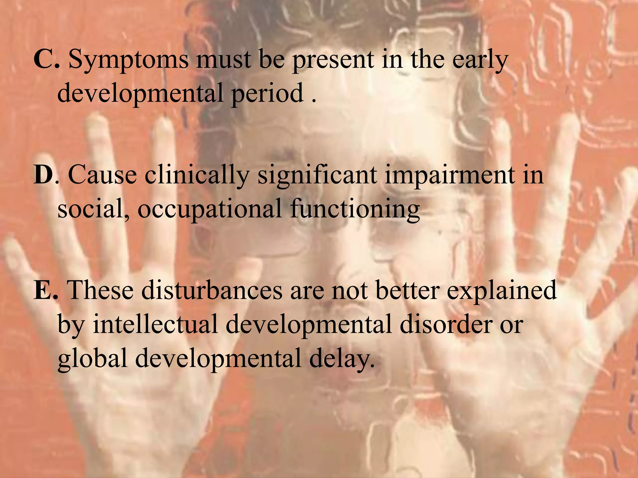 Autism Spectrum Disorder and Stereotypic movement disorder | PPTX