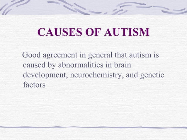 Autism & Related Disabilities | PPT