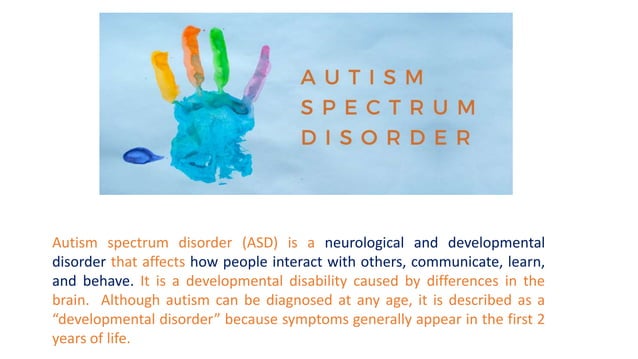 autism spectrum disorder and types of autism | PPTX