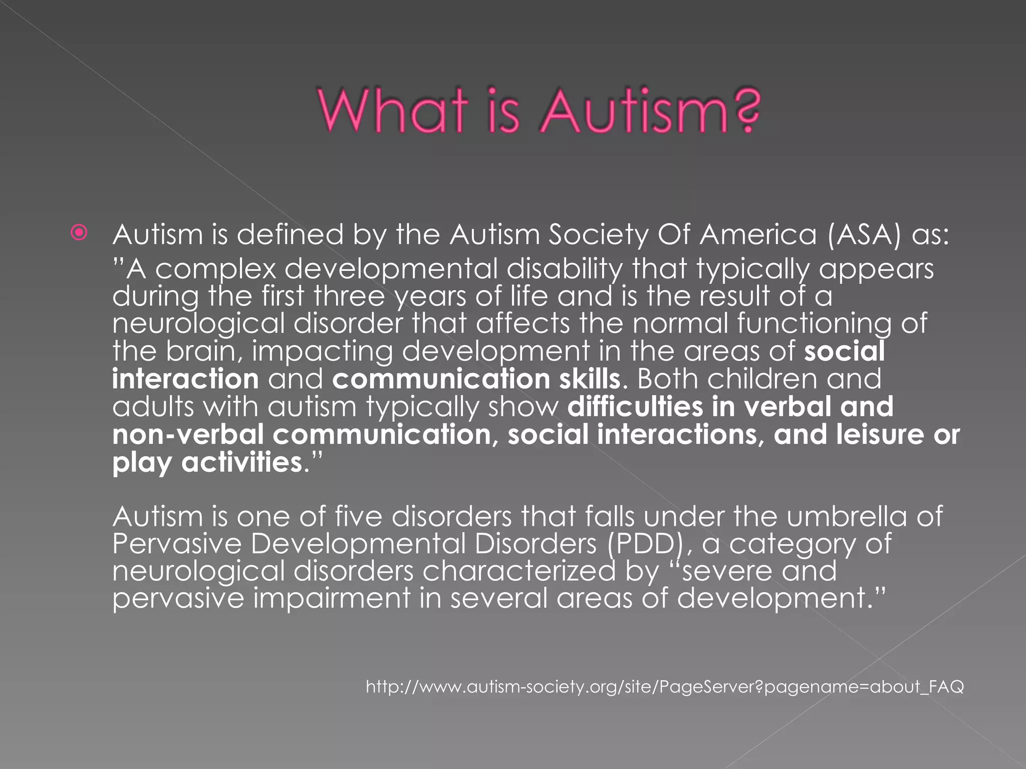 Diversity Presentation-Autism Spectrum Disorders | PPT