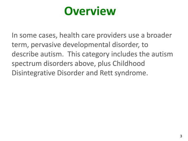 Autism Spectrum Disorder | PPT