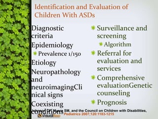 Autism Spectrum Disorders: Making AAP Policy and the Toolkit Work for ...