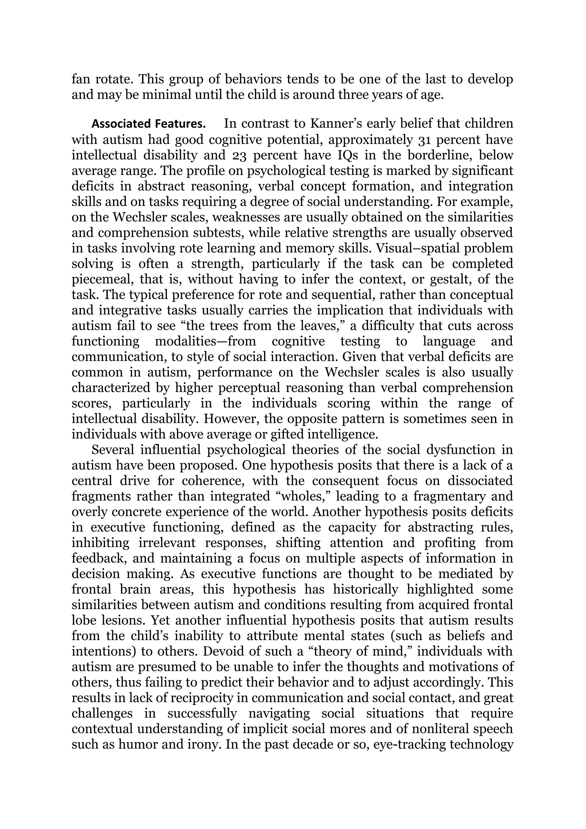 Autism introduction clinical feature dia | PDF