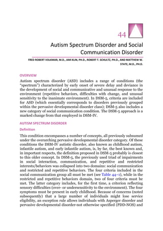 Autism introduction clinical feature dia | PDF