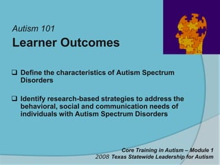 Autism 101 am 1 | PPTX