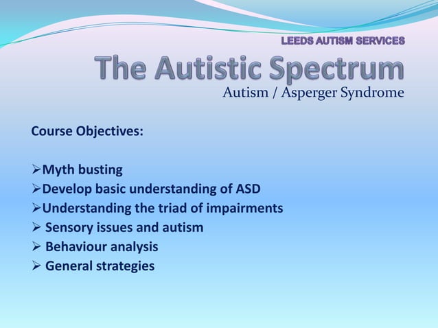 Autism and behaviour presentation | PPTX