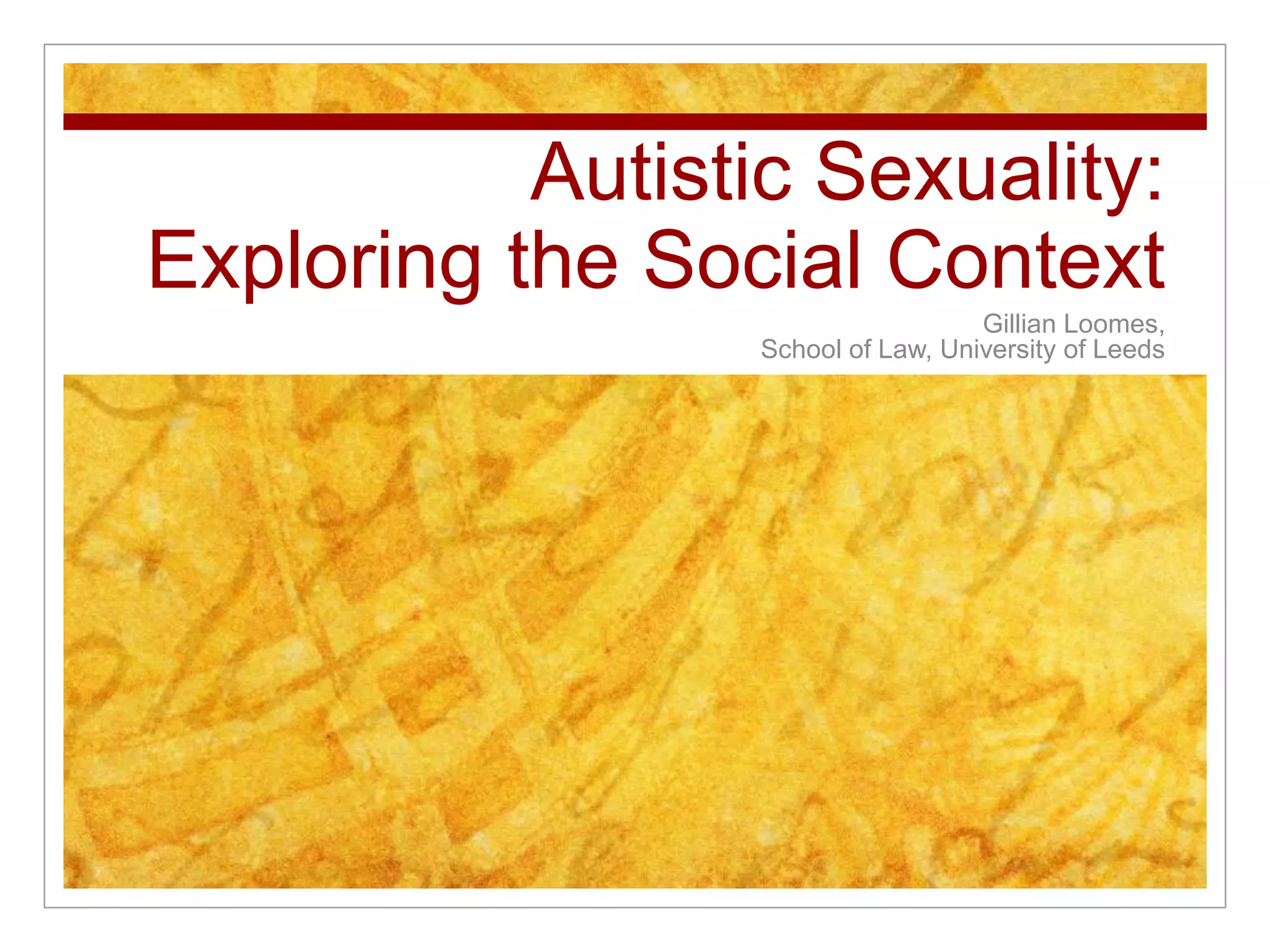 Autism and Sexuality | PPTX