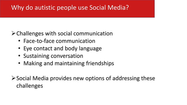 Autism, Social Media and Community | PPT