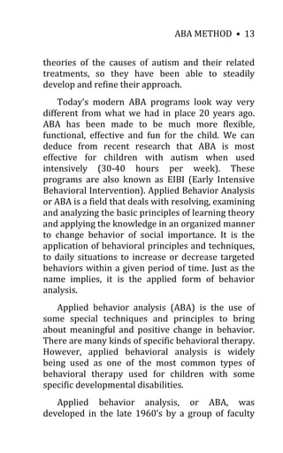 Autism Breakthrough with ABA Method | PDF