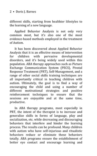 Autism Breakthrough with ABA Method | PDF