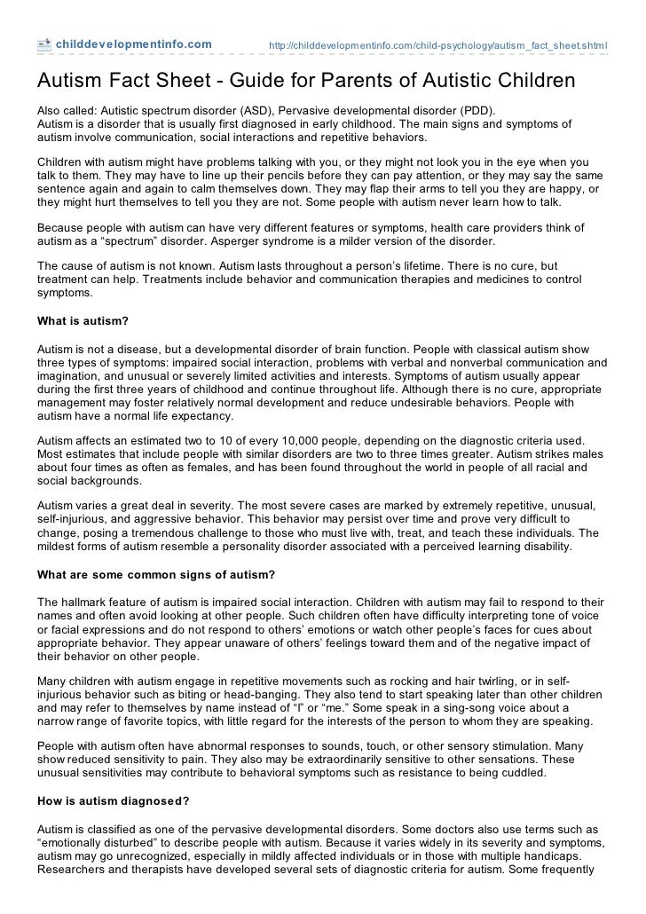 Autism Fact Sheet Guide For Parents Of Autistic Children autism-fact-sheet-guide-for-parents-of-autistic-children