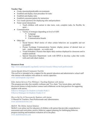 Autism handout | PDF