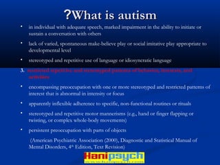 Autism, hani hamed dessoki | PPT