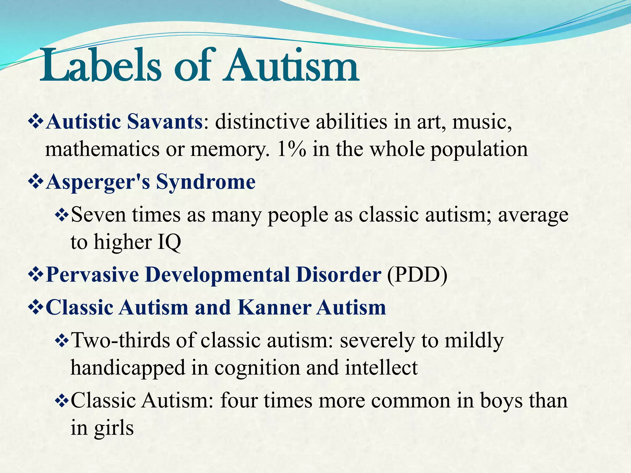 An Introduction to Autism | PPTX