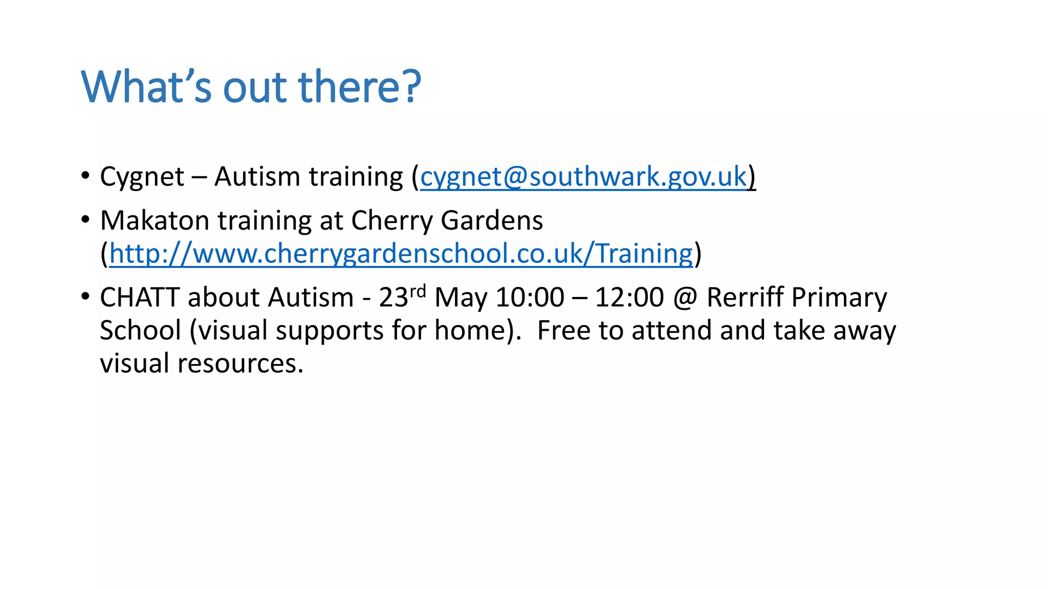 Autism: Makaton, Visuals and Timetabling | PPTX