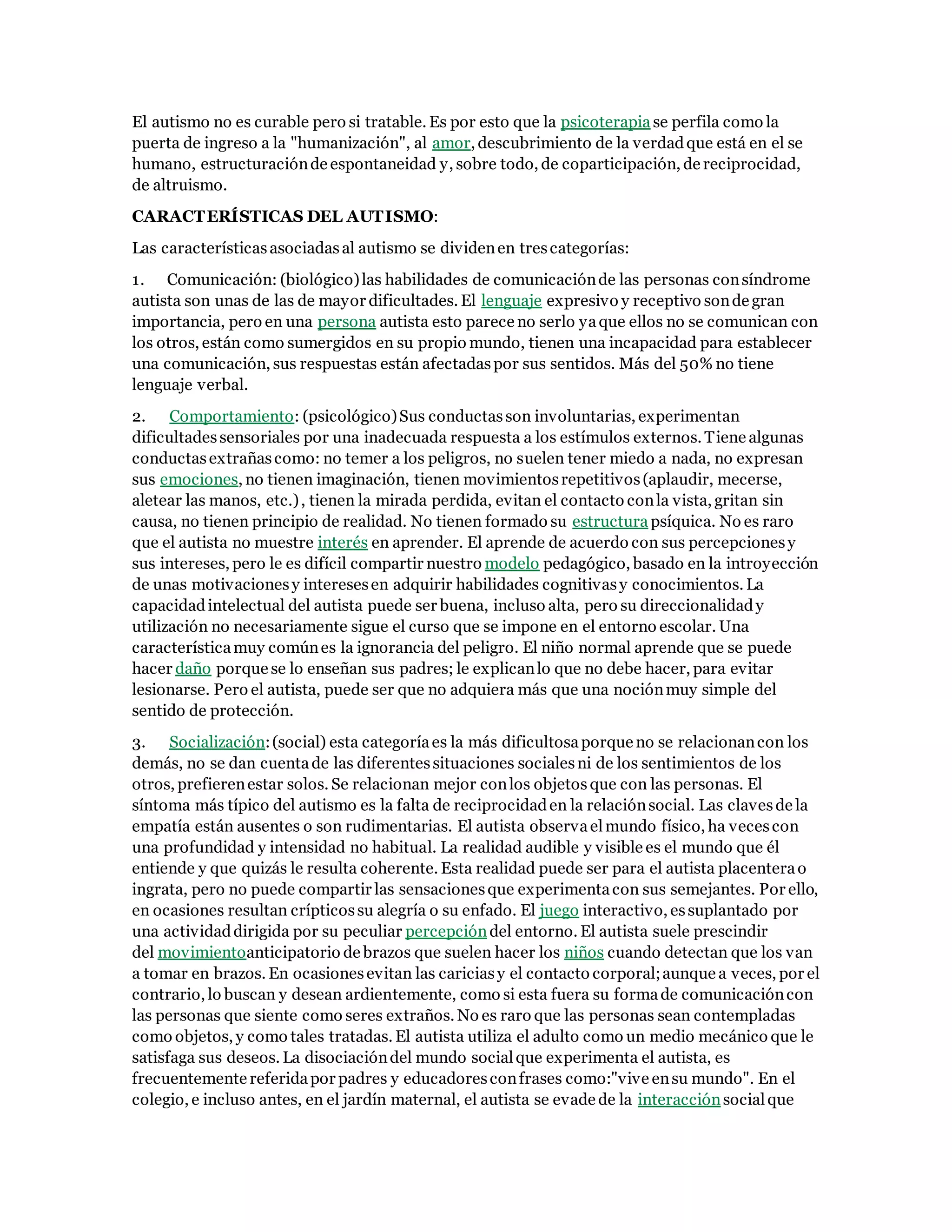 Autismo.tipos docx | PDF
