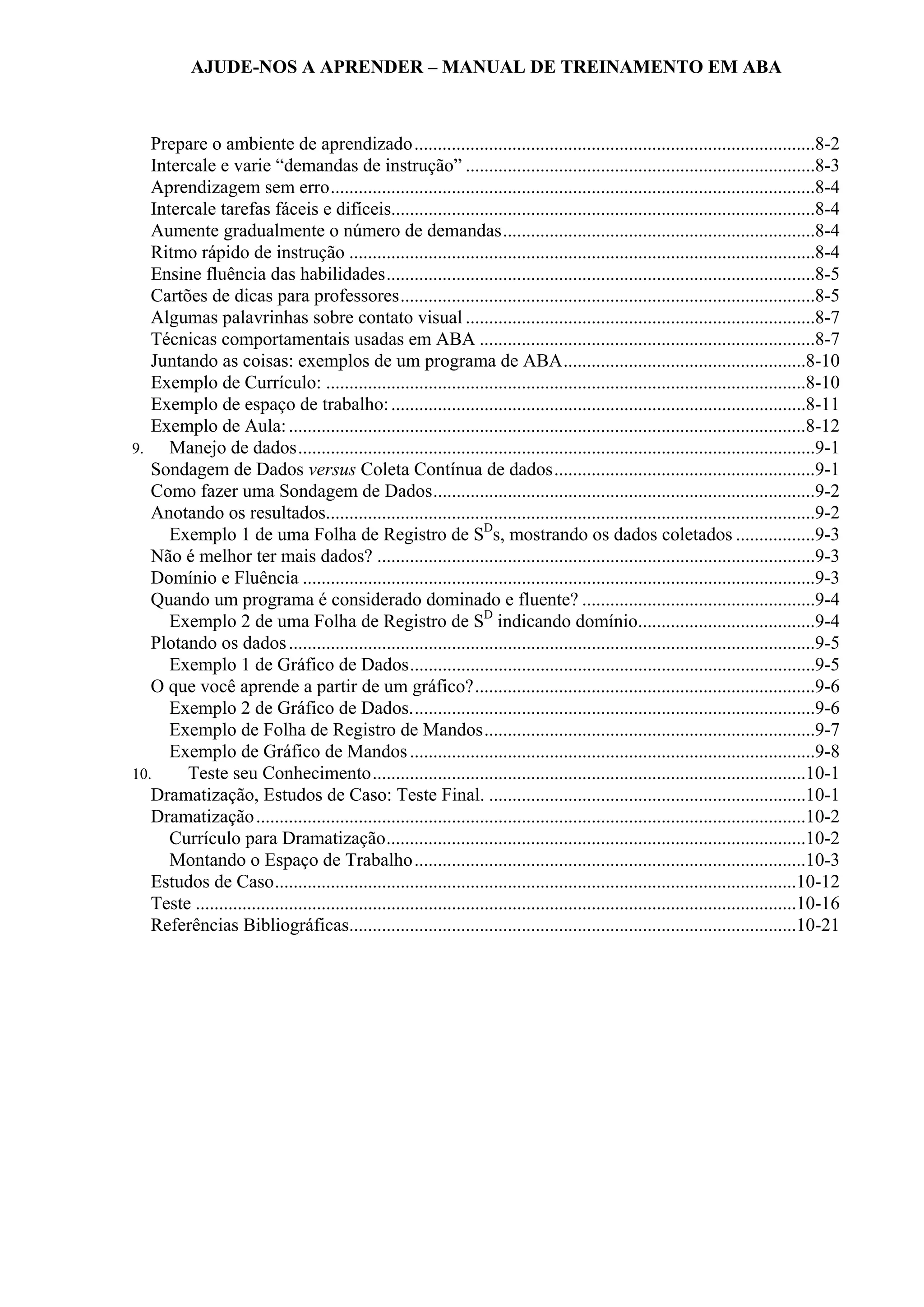 Manual ABA Autismo Ajude-nos a Aprender | PDF