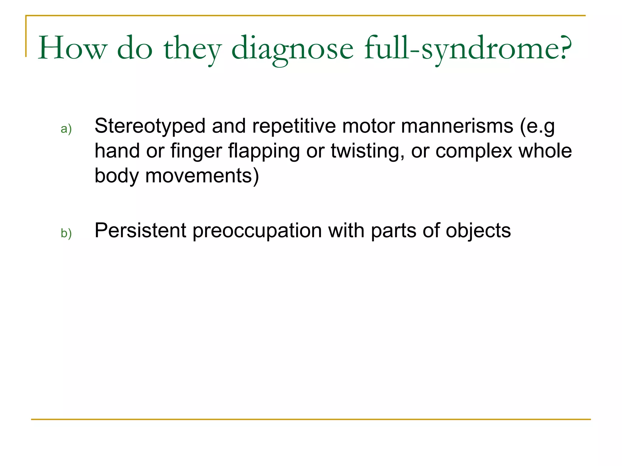 Autism Overview Presentation | PPT