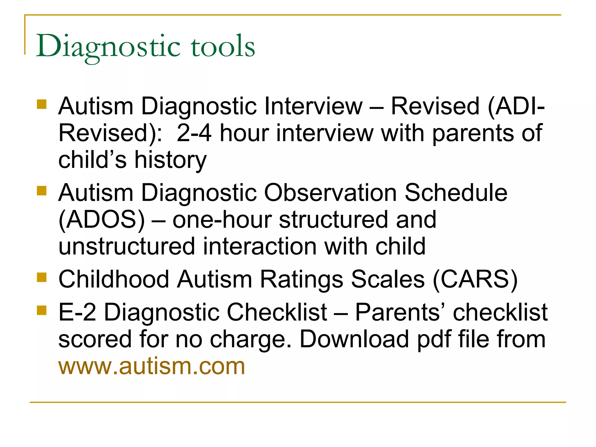 Autism Overview Presentation | PPT