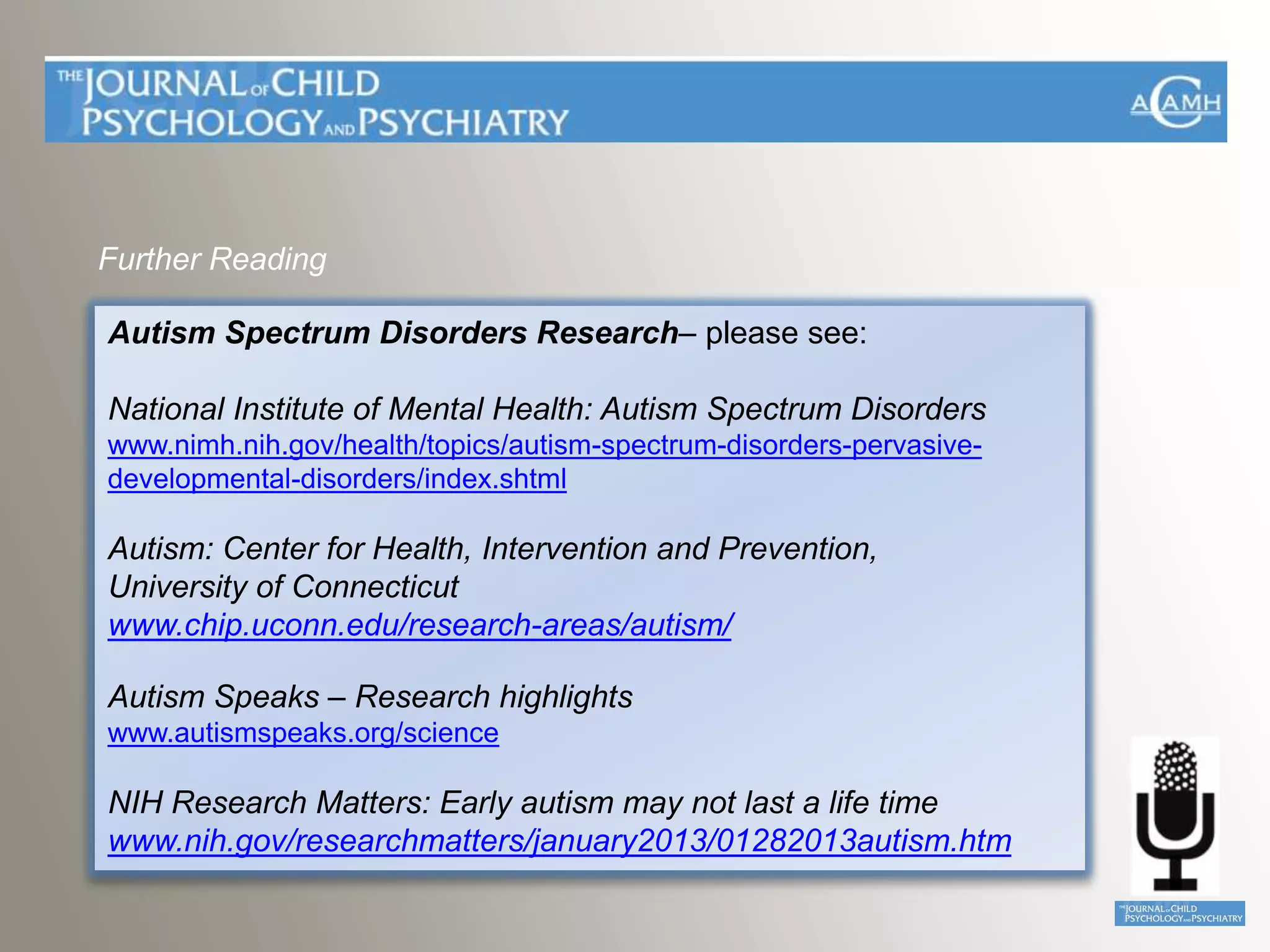 Optimal outcome in Autism | PPTX