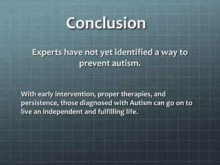 Autism presentation | PPTX | Brain and Nervous System Disorders ...