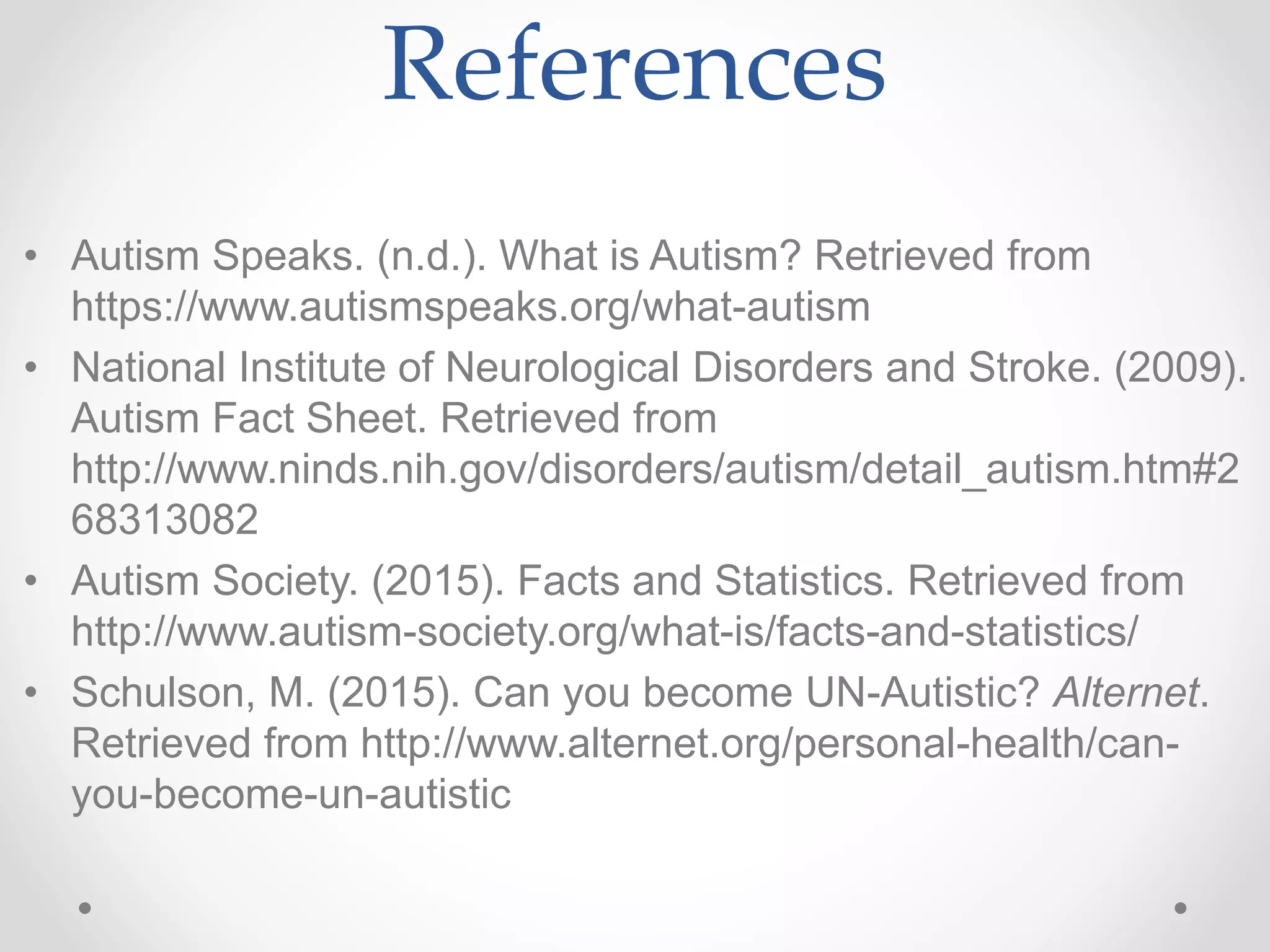 Autism presentation | PPTX