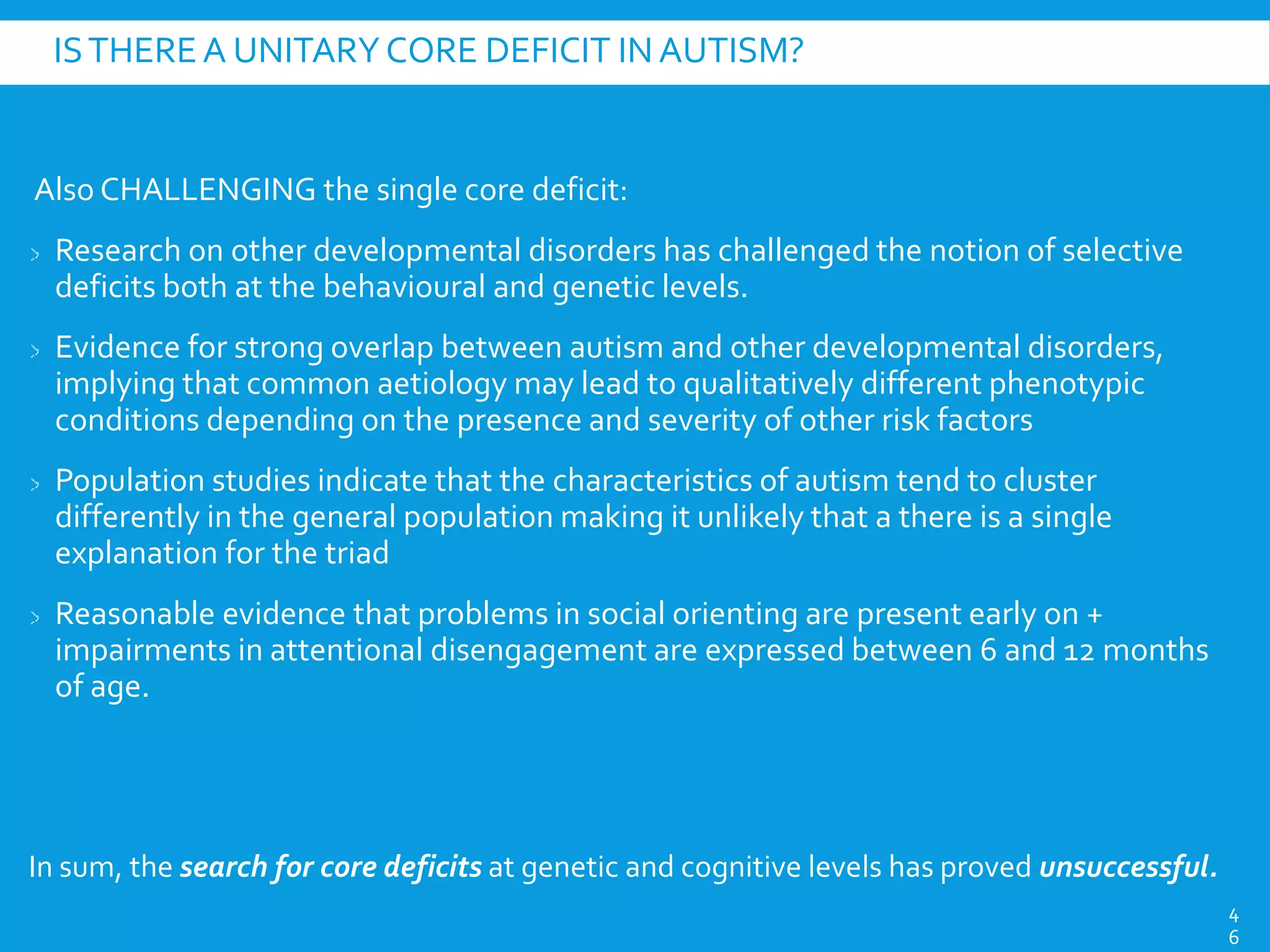 Infancy and autism: Progress, prospects, and challenges | PPT