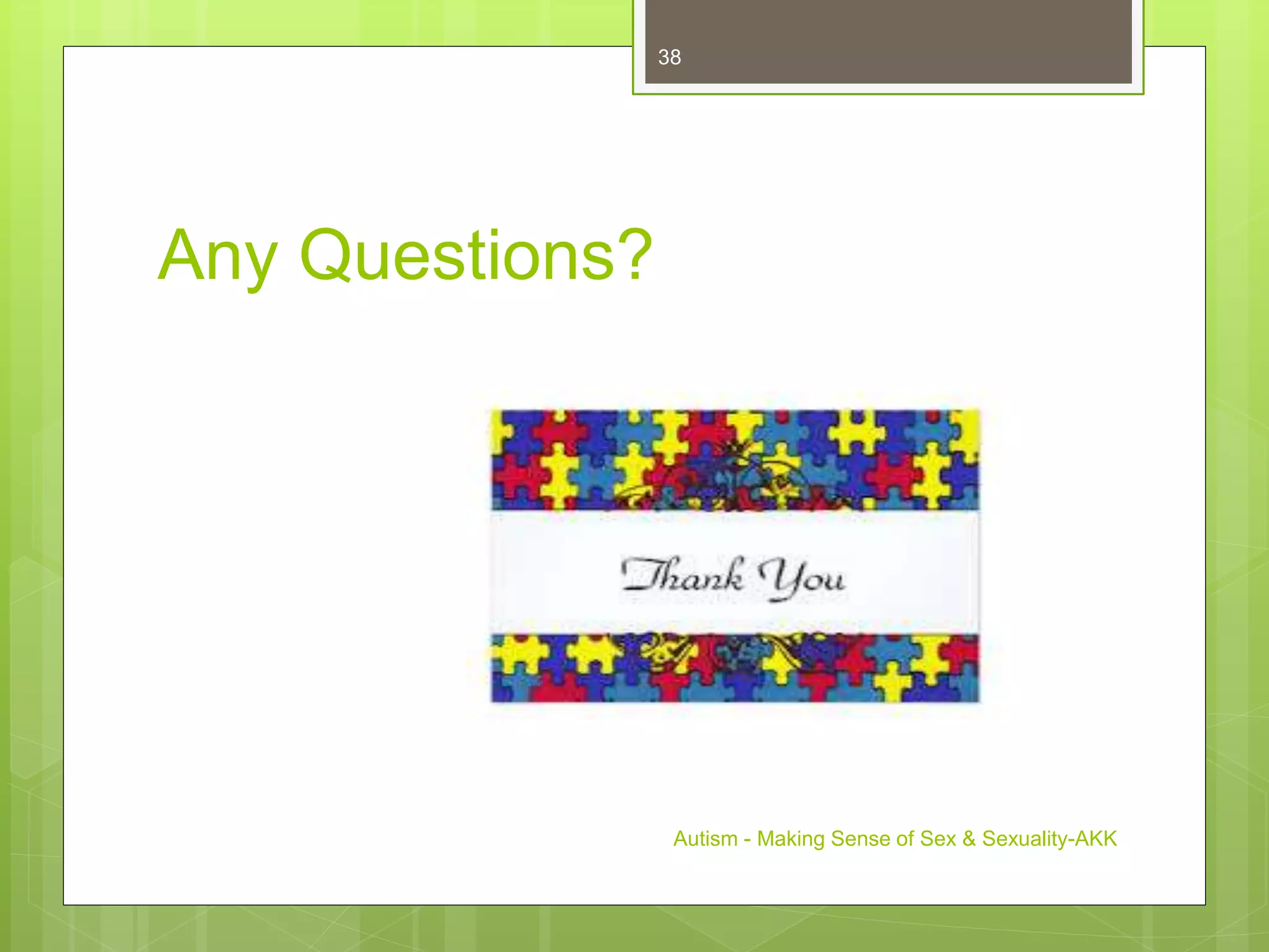 Autism And Sexuality Ppt