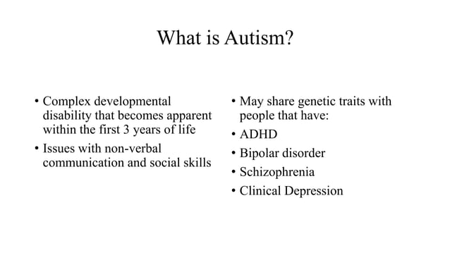 Autism spectrum disorder | PPT