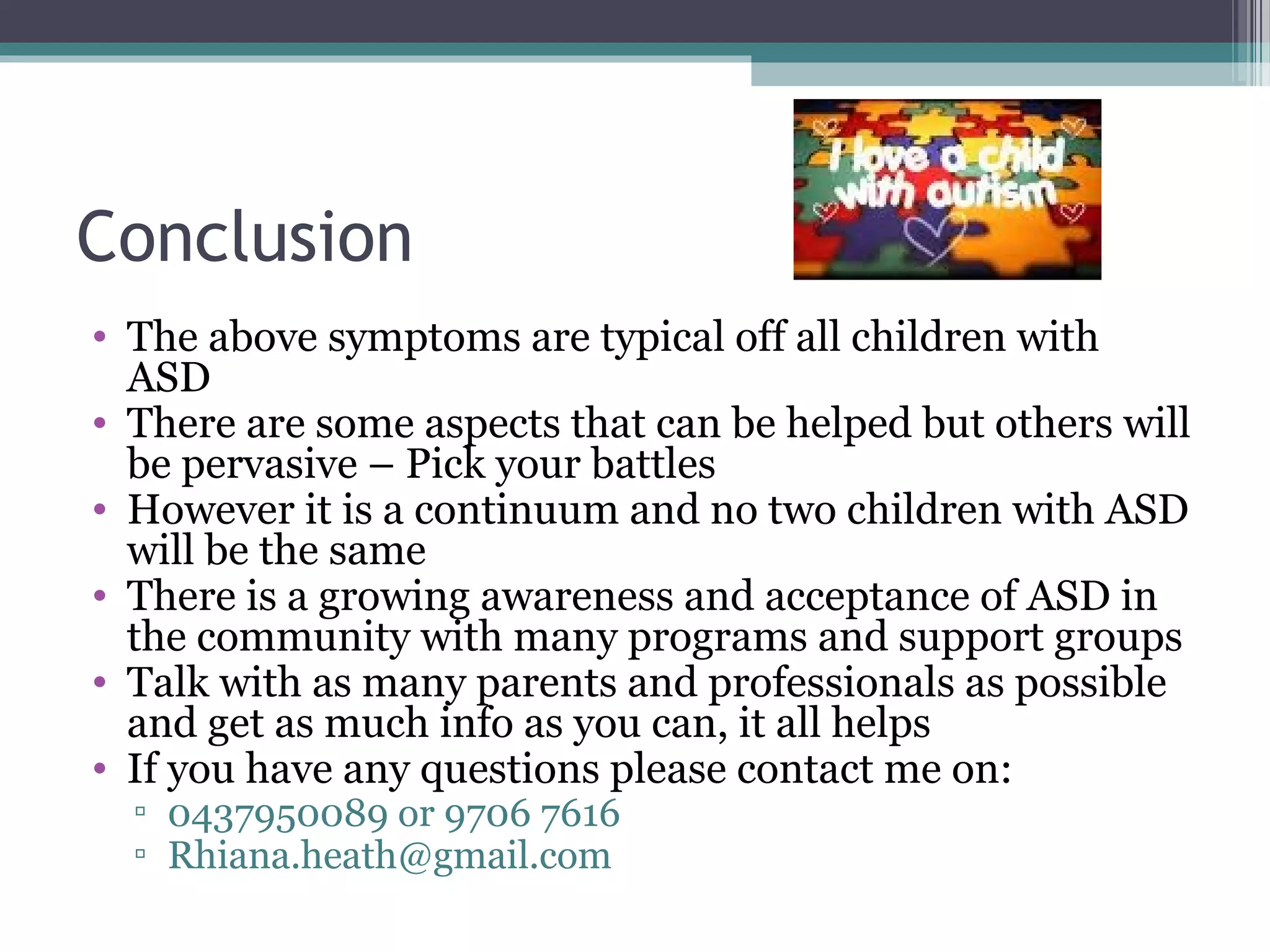 Autism spectrum disorder | PPT