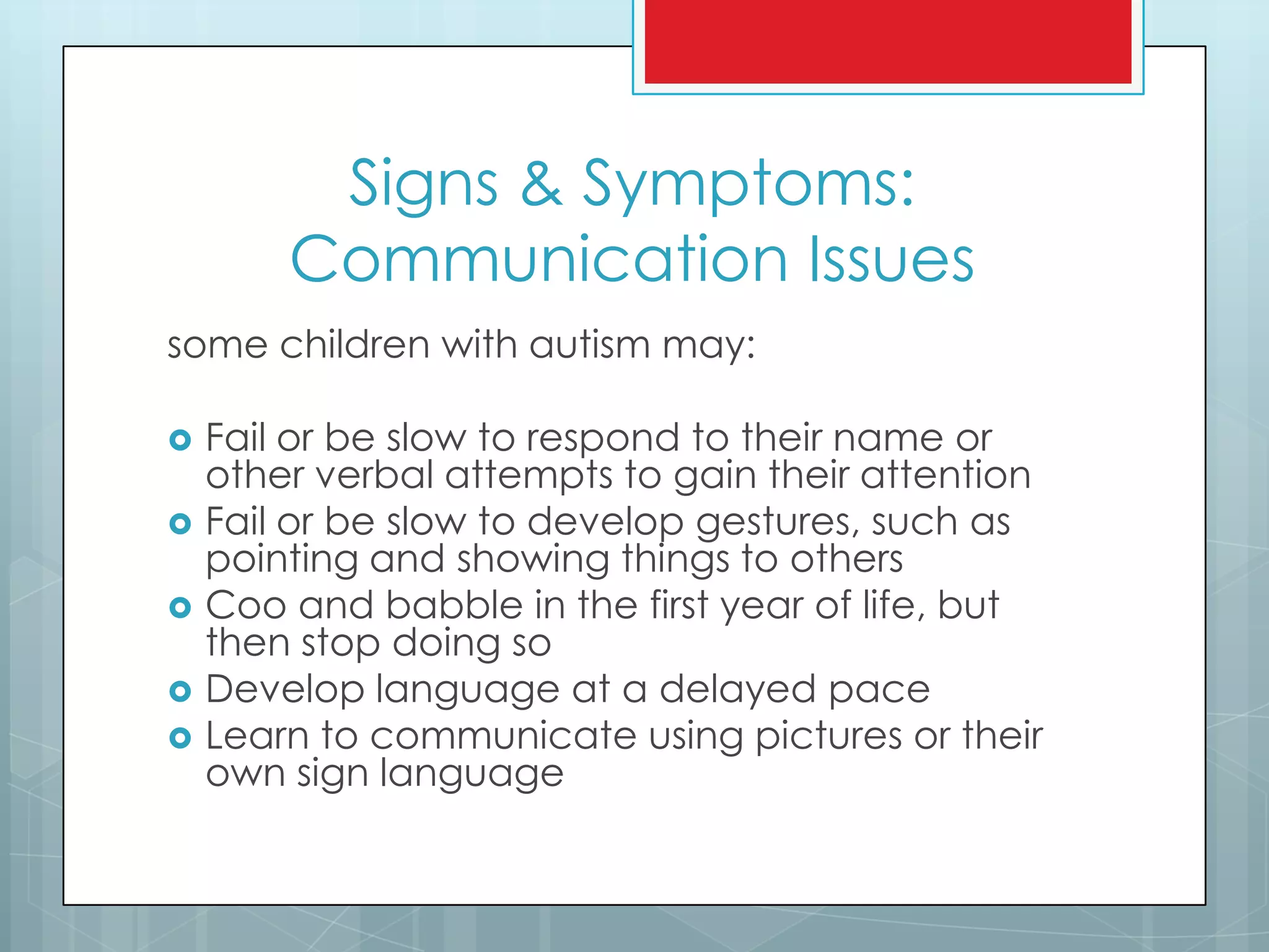 Autism spectrum disorder | PPTX