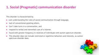 Autism spectrum disorder | PPTX