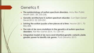 Autism spectrum Disorder for medical students | PPTX