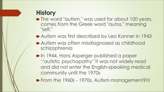 Autism spectrum Disorder for medical students | PPTX