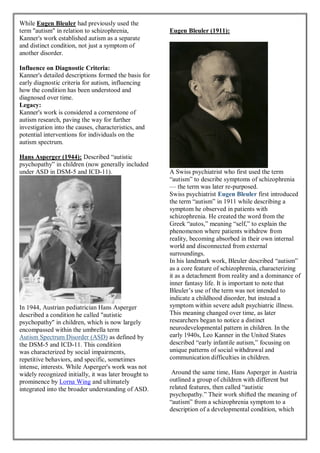 Autism spectrum disorder.pdf lecture notes | PDF