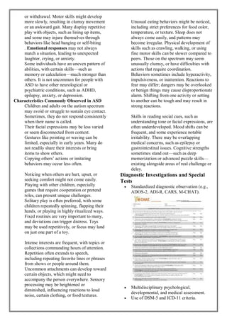 Autism spectrum disorder.pdf lecture notes | PDF