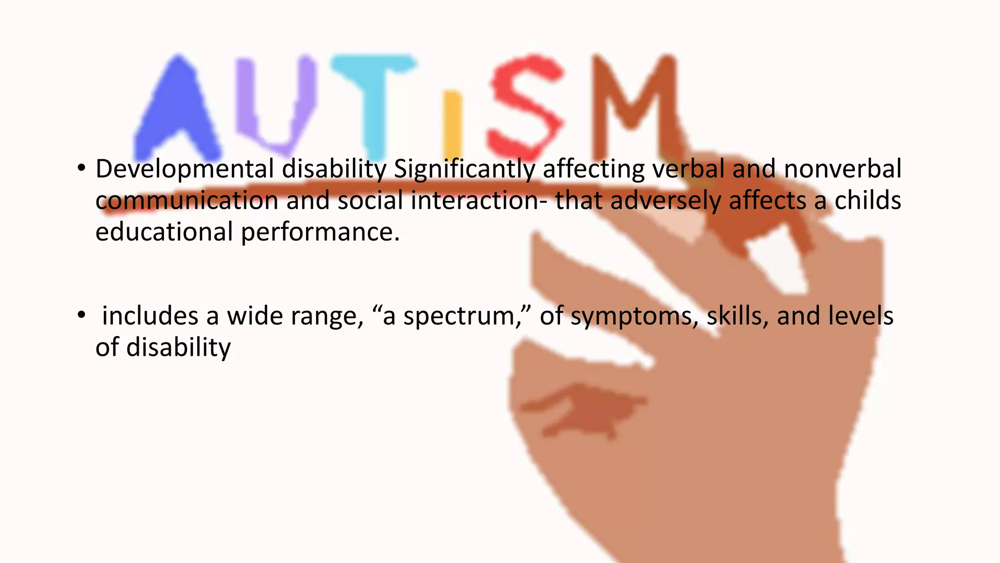 Autism spectrum disorder | PPT