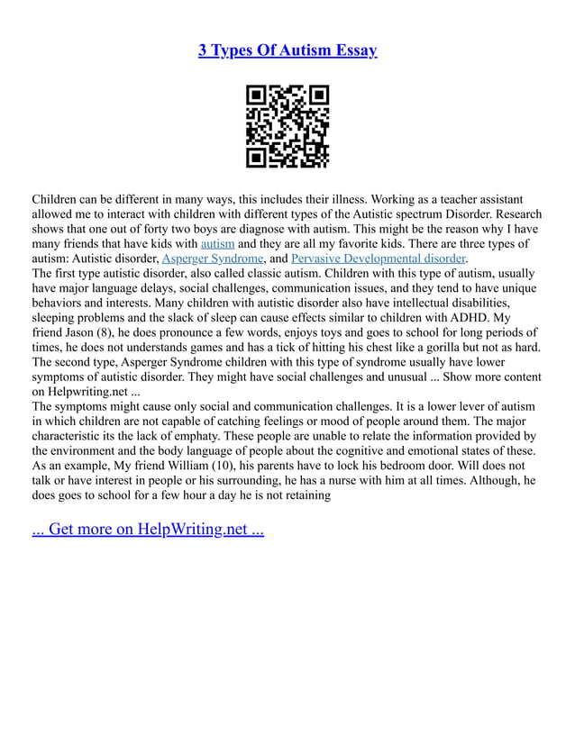 Autism Spectrum Disorder ( Autism ) Essay | PDF